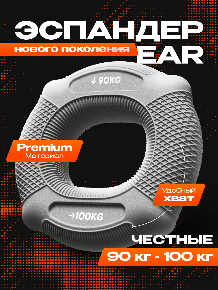 Нагрузка - 90кг - 100кг эспандер кистевой FITFILIP, модель EAR KD