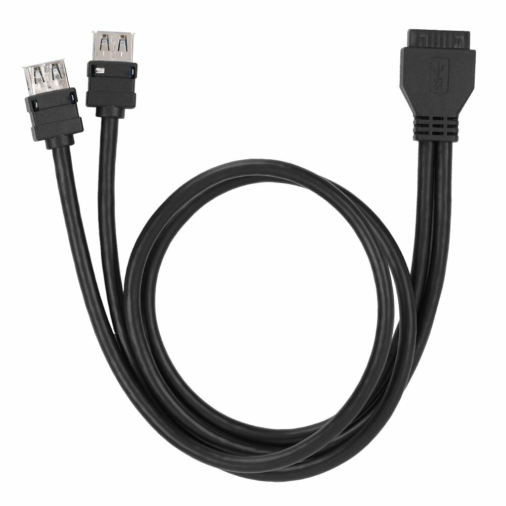 USB3.0 19/20-pin кабель лиц. панели 0,6 м, фикс. ножки