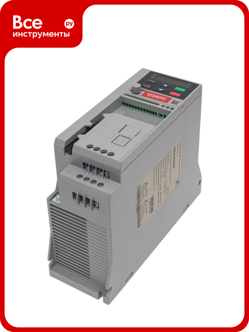 Преобразователь частоты Veda VF-51-P5K5-0013-T4-E20-B-H ABA00009, для работы сетях питания мощностью квт, белый