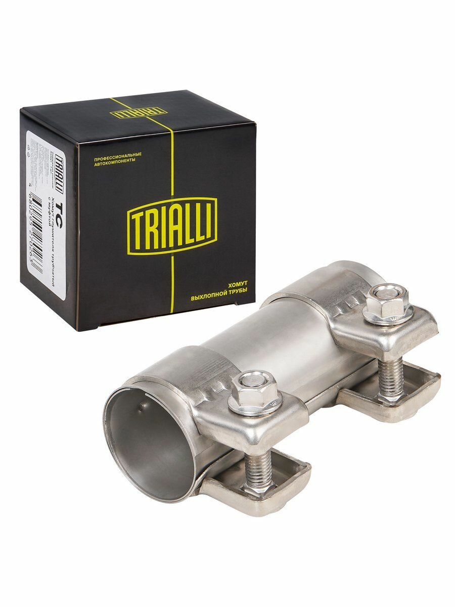 Хомут глушителя трубчатый с муфтой D 43 мм L 125 мм, TRIALLI TC43SS