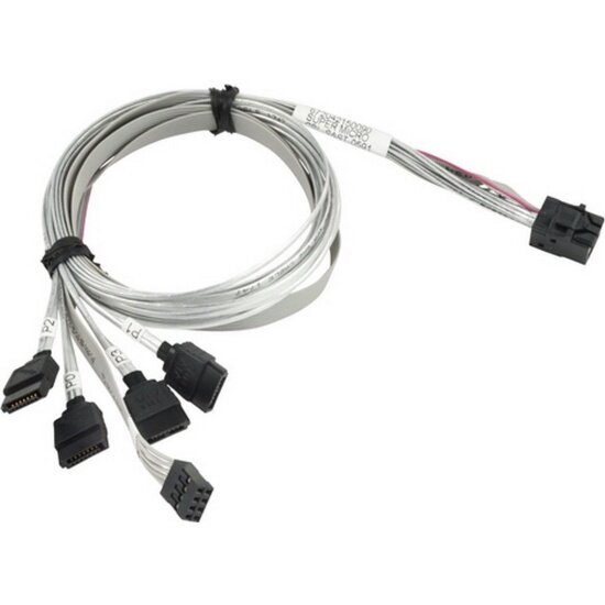 Кабель Amphenol SFF-8643 - 4*SATA (MiniSAS HD -to- 4*SATA), 1м (LSI00411, 2279800-R, L5-00221-00, MD-6705050-100)