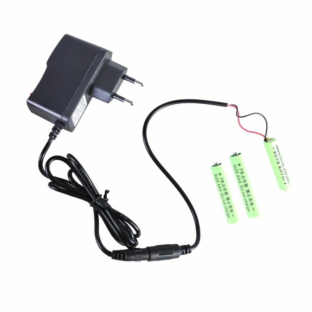 Экономичный адаптер питания 2-контактный круглый штекер на 4.5В 3А фальшивая батарея замена 3x1.5В, 1 метр