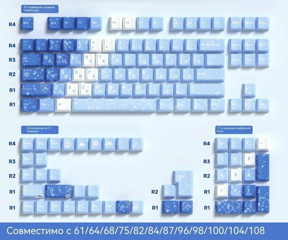 Кейкапы для механической клавиатуры (135 клавиш)