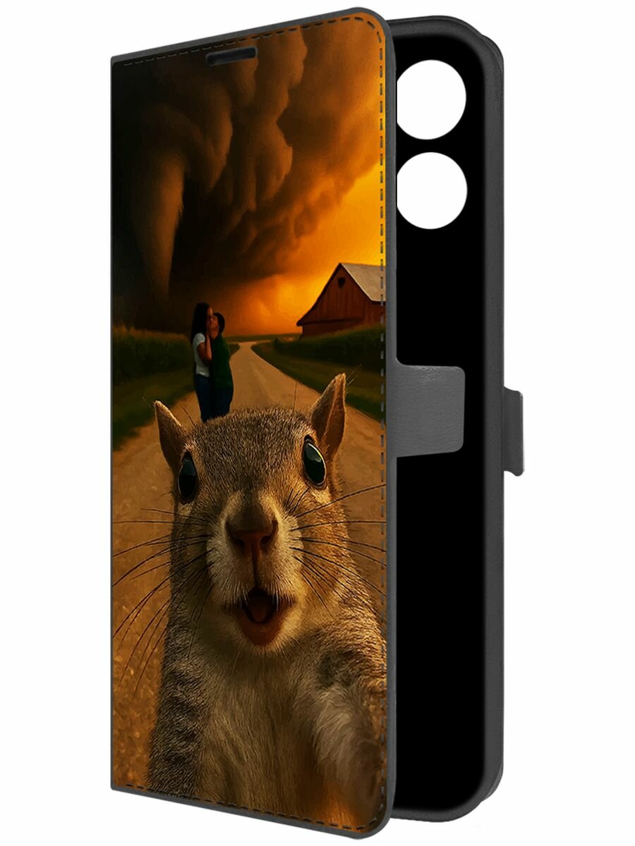 Чехол-книжка Krutoff Eco Book для Realme Note 50 Репортер (черный)