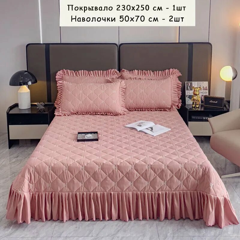 Покрывало с наволочками, Хлопок с размерами: 250 см х 230 см