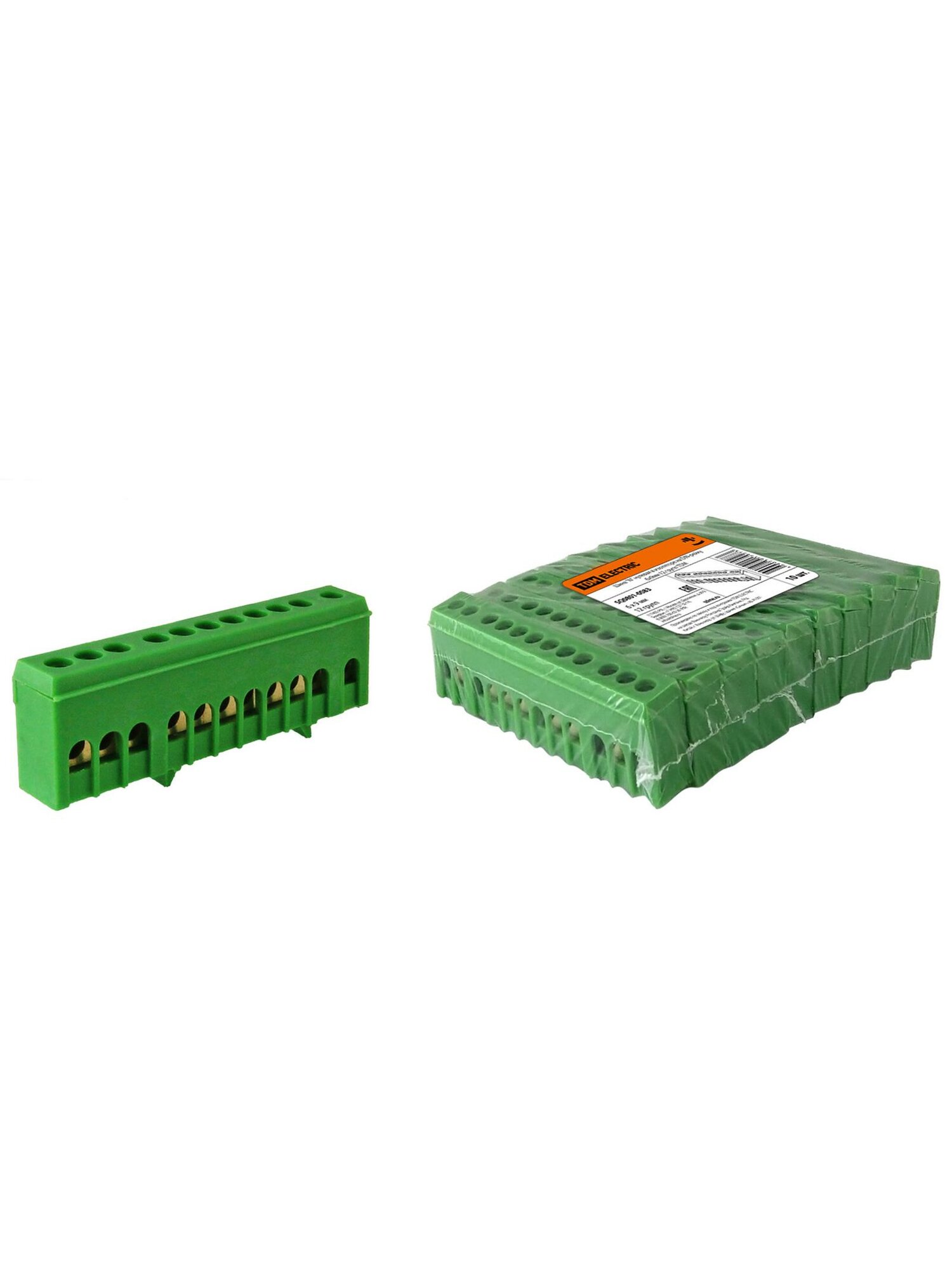 Набор Шина "N" нулевая в изоляторе на DIN-рейку 6x9мм 12 групп TDM {SQ0801-0083} (2 шт)