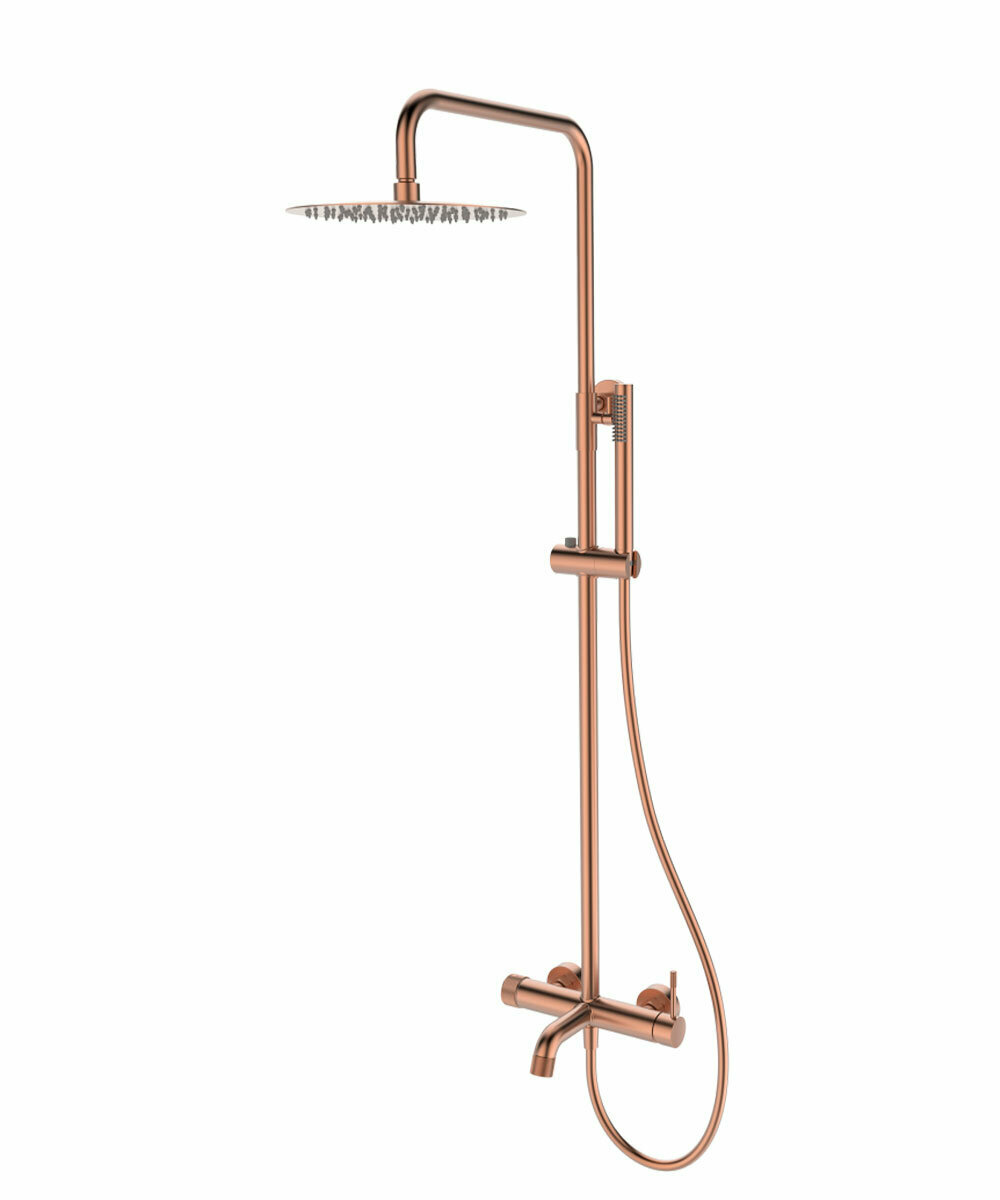 Душевая система из латуни с тропическим душем Vieir V403562-R розовое золото