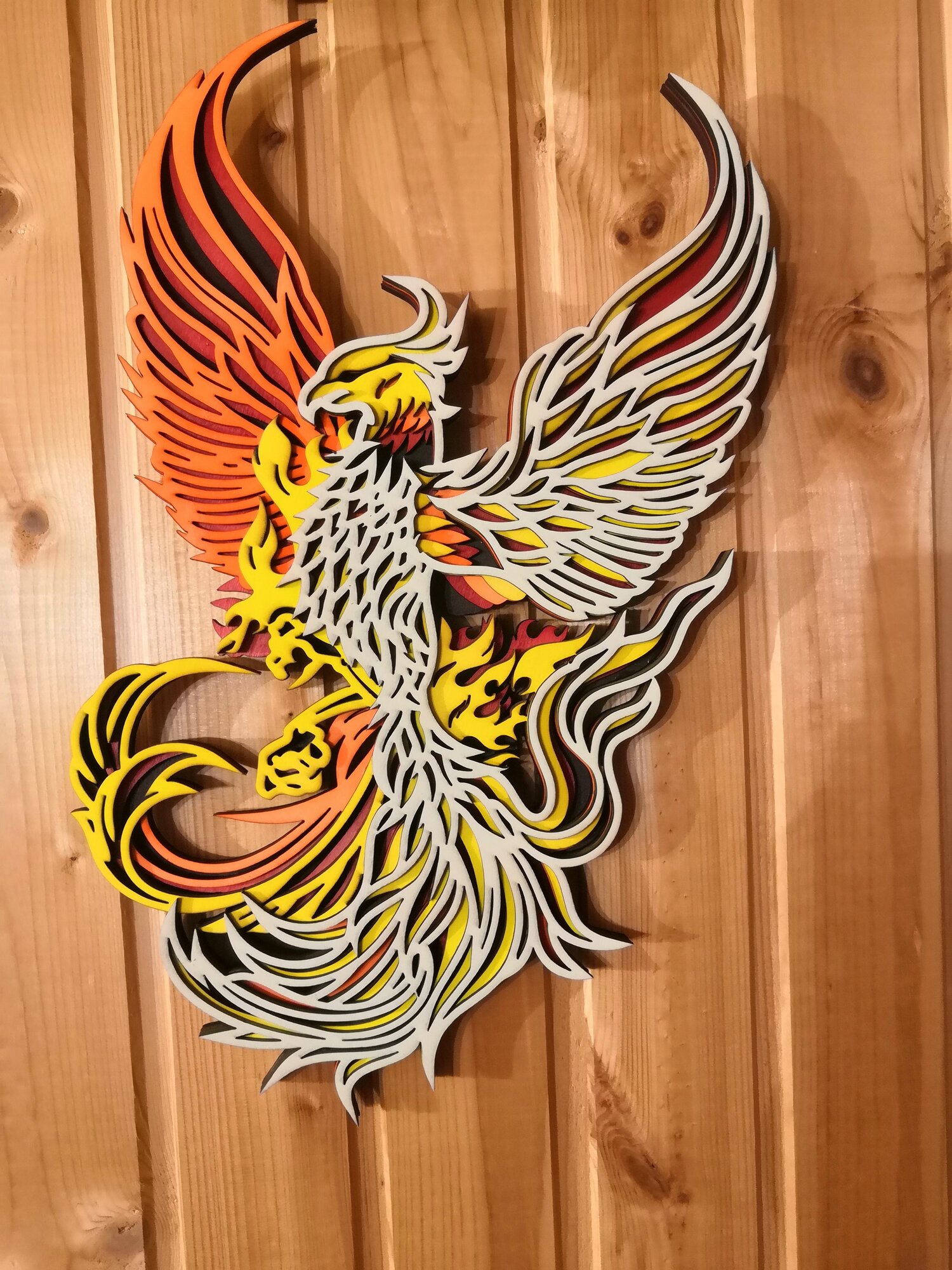 Многослойное панно "Феникс" 5 слоев размер 450 х 270 мм.