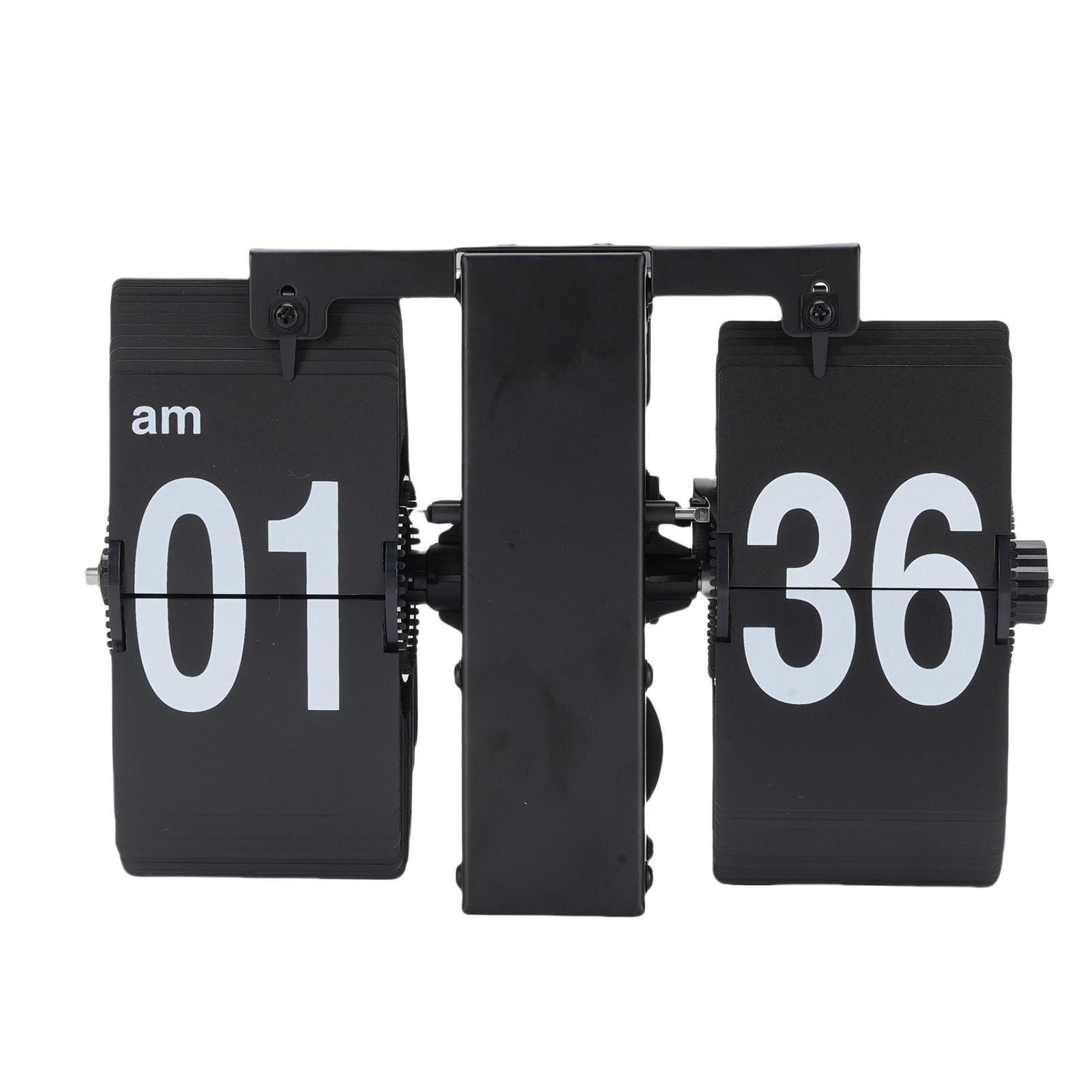 Автоматические флип -часы 12 часов винтажные тихие часы на рабочем столе для гостиной офис подарок черная панель белые буквы