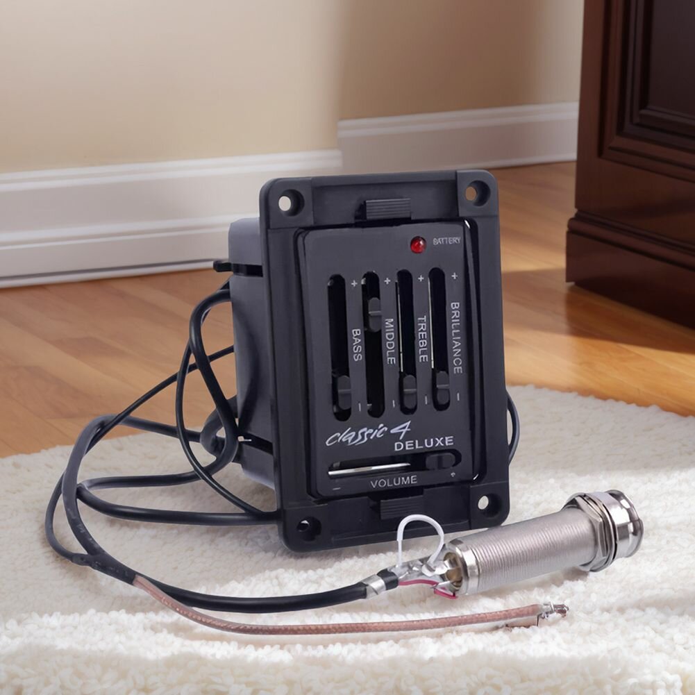 4-полосный звукосниматель для акустической гитары предусилитель усилитель эквалайзер тюнер звукосниматель эквалайзер тюнер