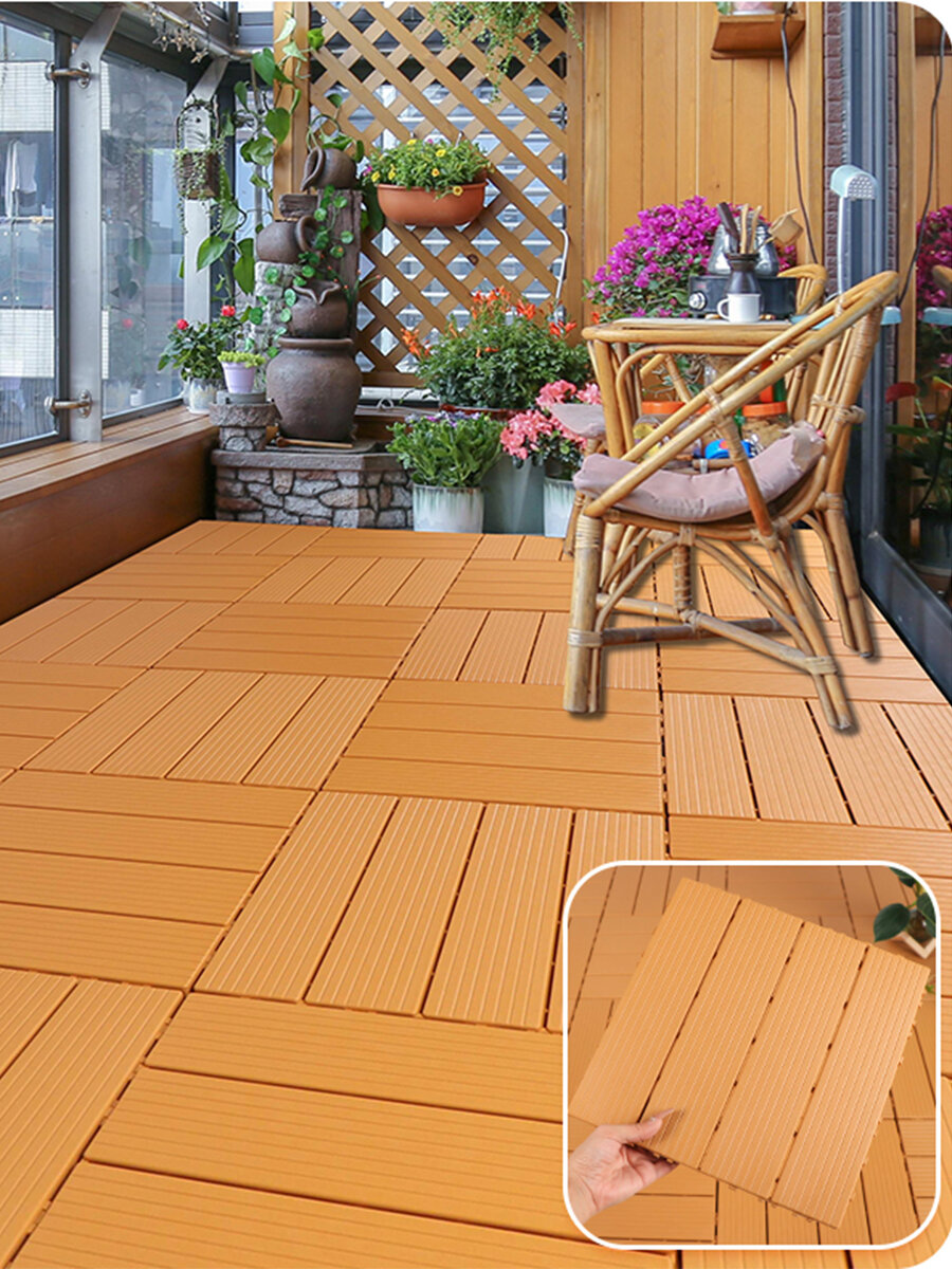 Палубная доска, модульная, для пола, дорожек, балконов, 300x300x20 мм, 11 шт