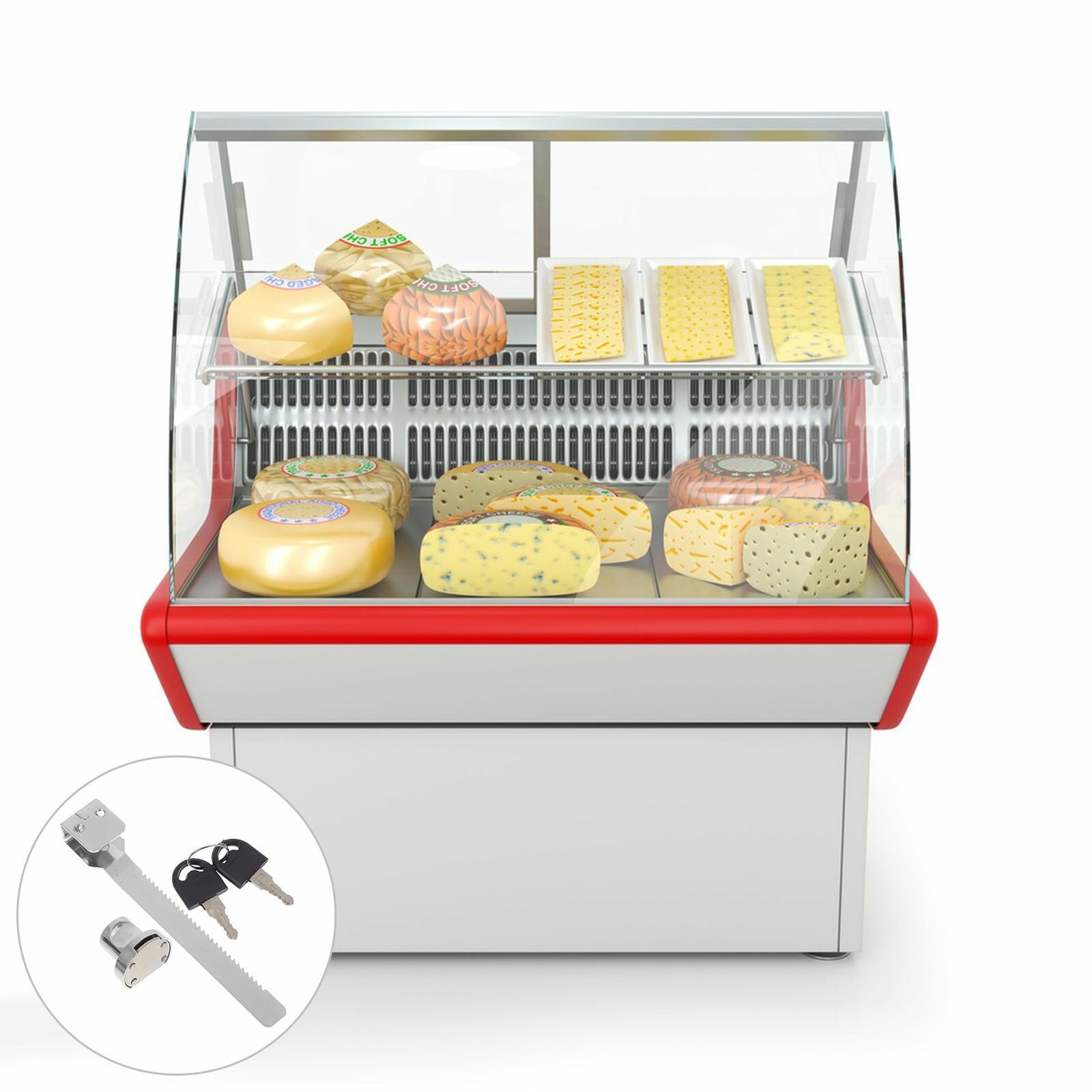 Витрина с замком для морозильной камеры, стеклянная витрина для экспонатов