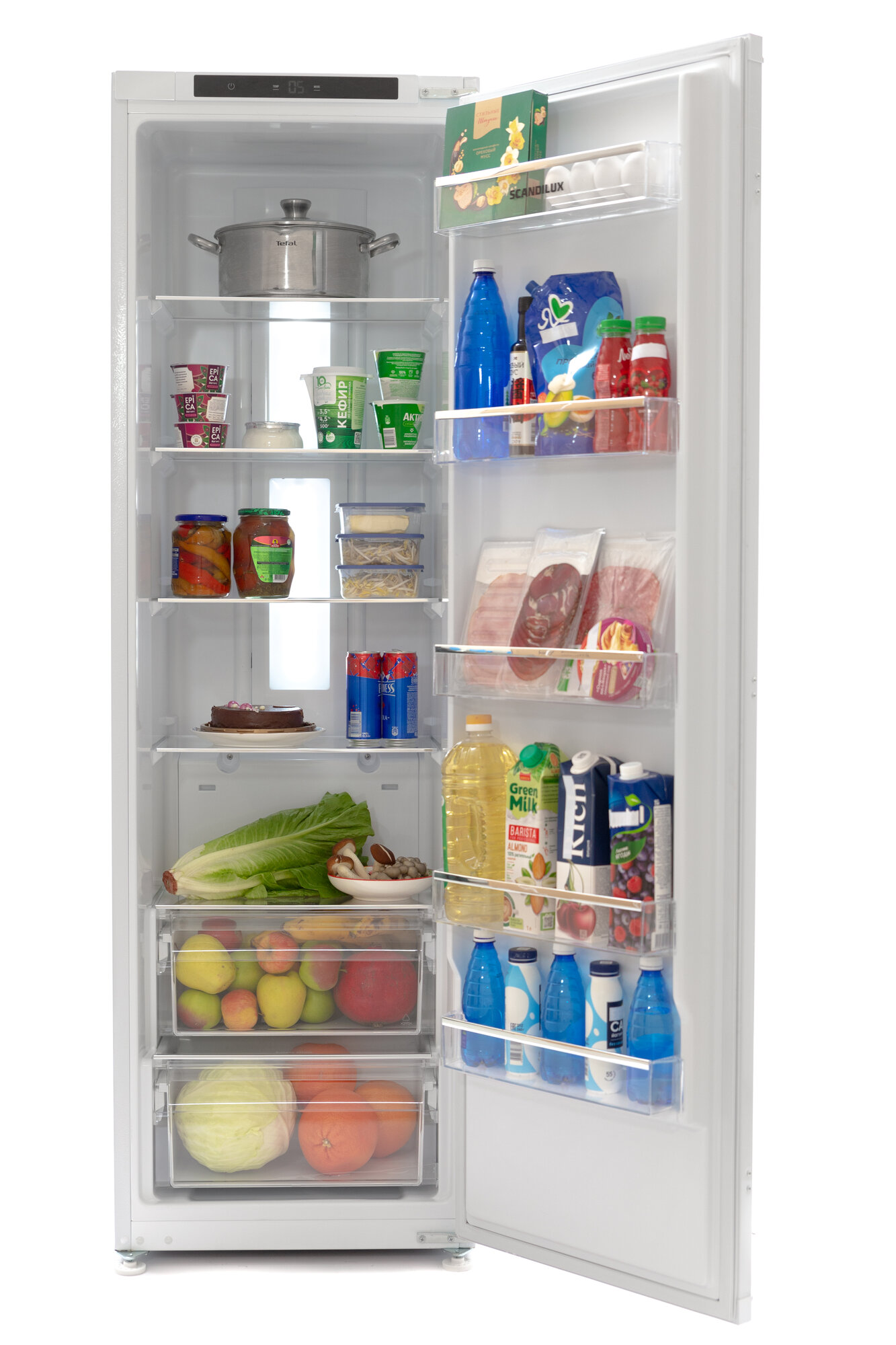 Встраиваемый однокамерный холодильник SCANDILUX RBI388, белый, 260 л, 177 см, No Frost, A+, Перенавешиваемые двери