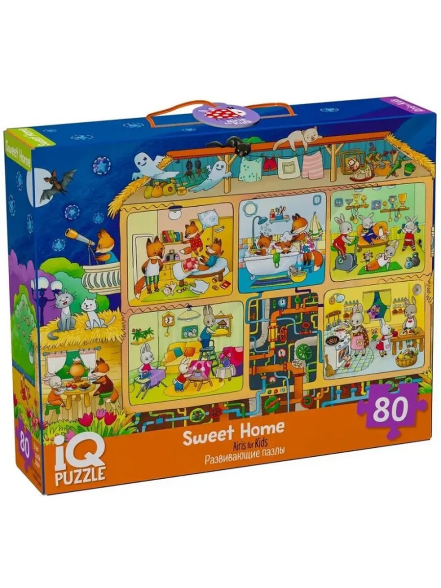 IQ Пазл с развивающей игрой 80 эл. Милый домик 5+ (new)