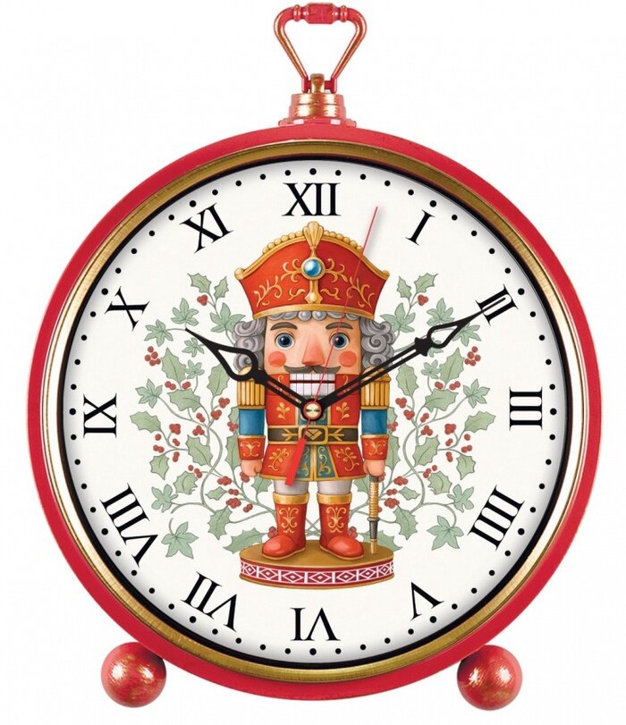 Часы настенные интерьерные «Щелкунчик», настольные, бесшумные, плавный ход, 26×32 см, красные