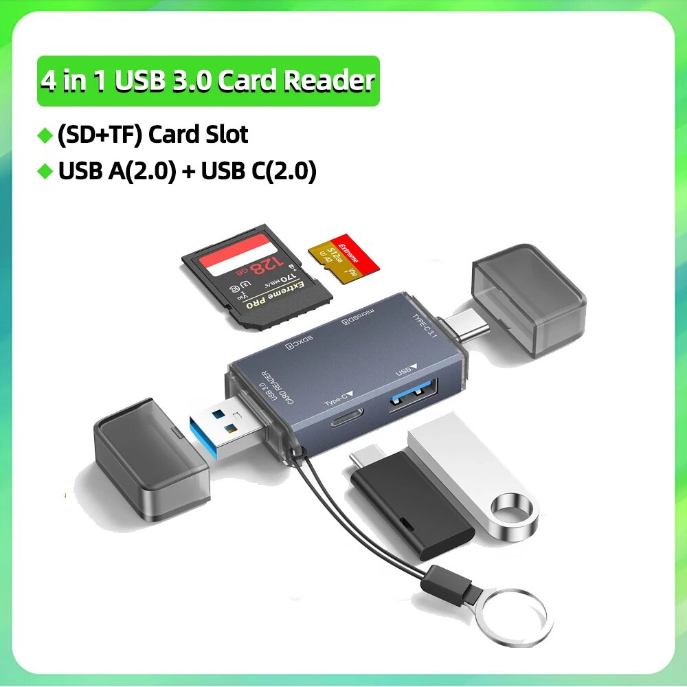 USB 3.0 Card Reader 4-в-1 (SD+TF)