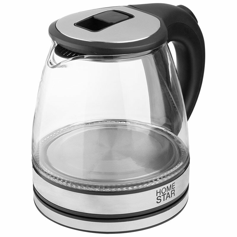 Чайник электрический 1.2л Homestar HS-1052, стекло, пластик черный