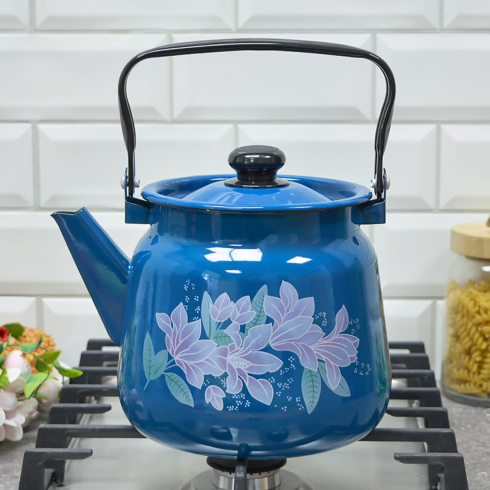 Чайник 2.3л с рисунком кобальтовый
