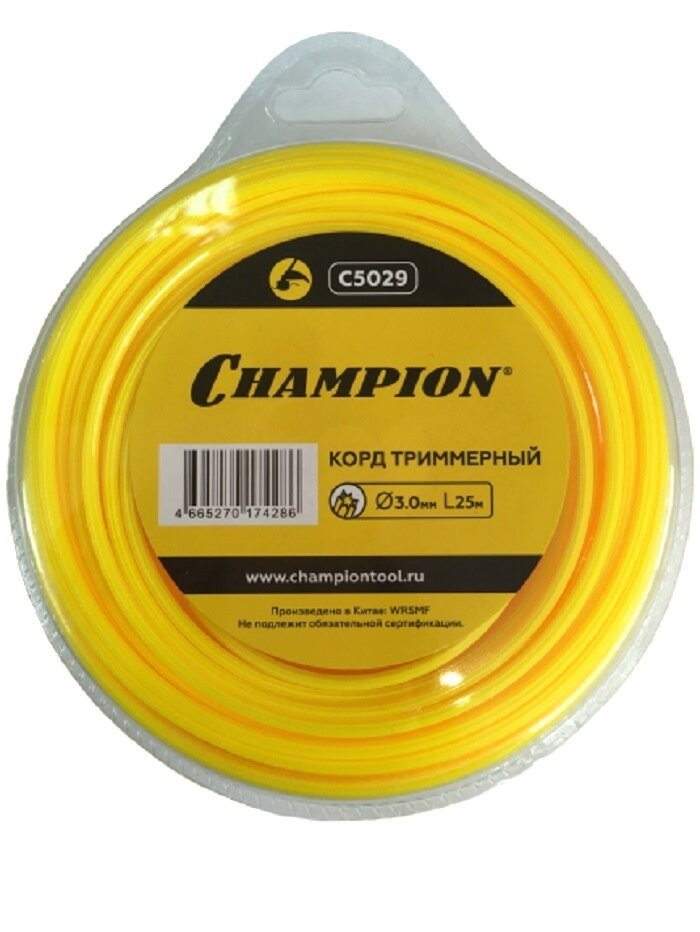 Леска триммерная Star 3.0мм* 25м (звезда), Champion