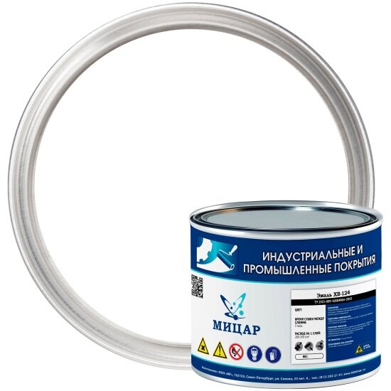 Эмаль Мицар ХВ-124, 1,8 кг, белый