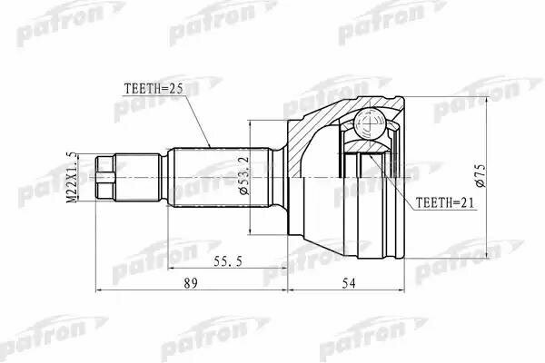 ШРУС наружный PATRON PCV9105, для Ford Focus 00-03, SOHC, МКПП