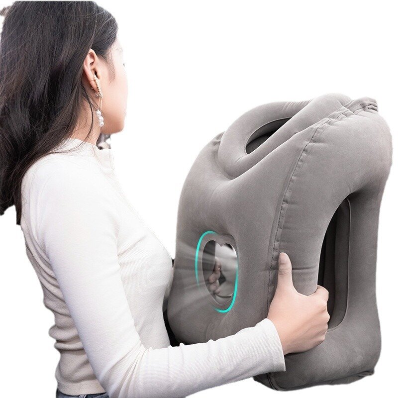 Портативная дорожная подушка для сна в машине, офисе, для студенческих перерывов, дальних полетов, надувная подушка