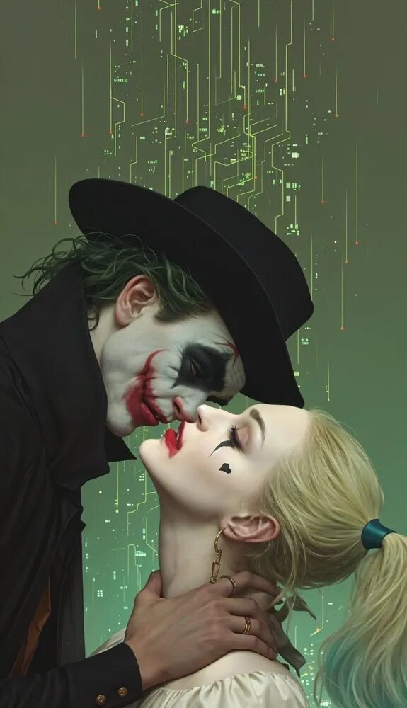 Алмазная Мозаика "Харли Квин И Джокер" MozArt / Вышивка Стразами 40x50 / Живопись, Художники