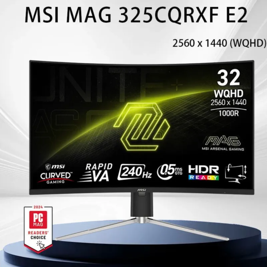 Игровой 31.5" Монитор MSI MAG 325CQRXF E2, VA, 2560х1440, 2K, 240Hz, изогнутый, 0.5ms GTG, W-LED