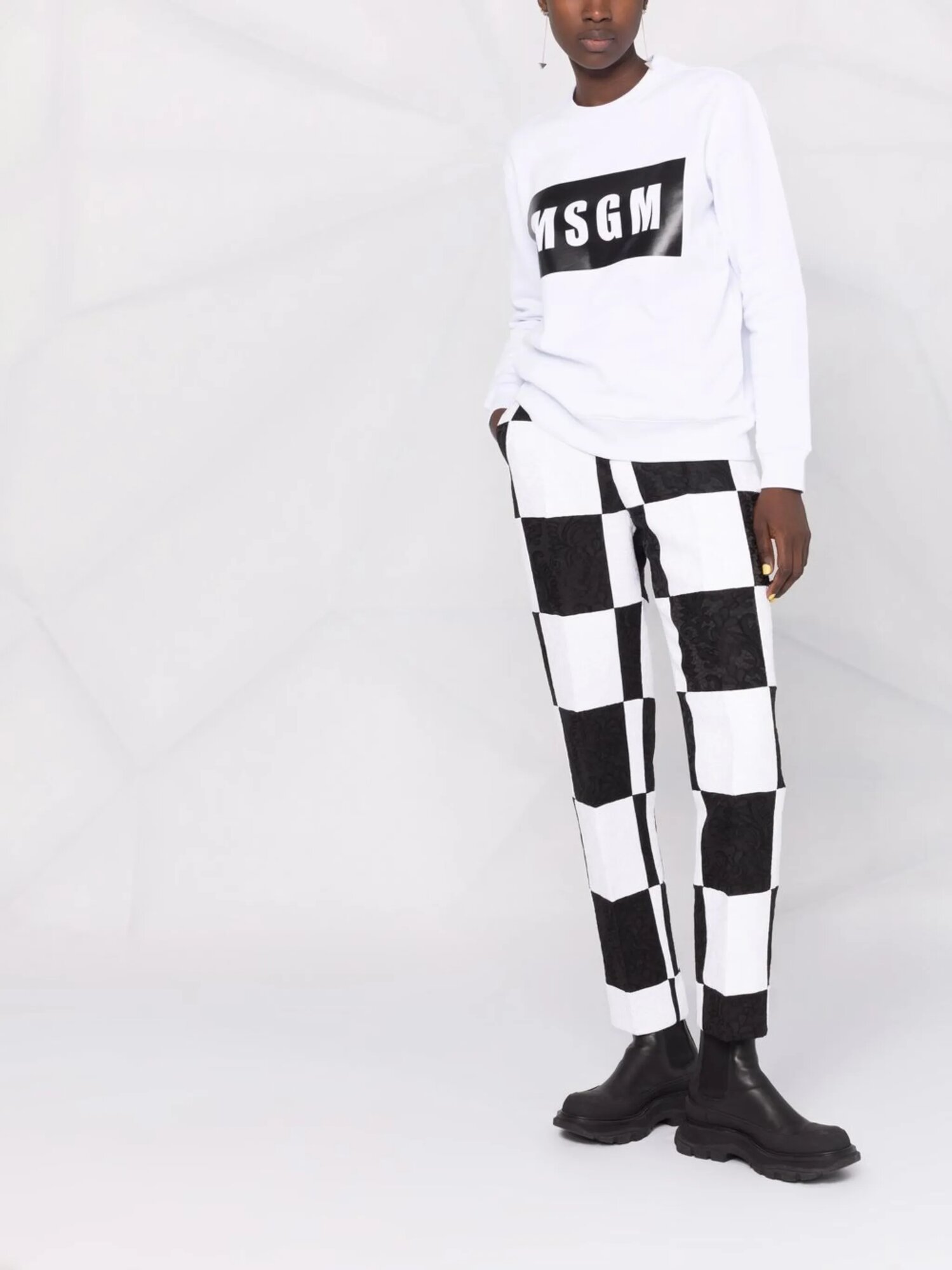 Толстовка MSGM, размер 46, , white — фото 1