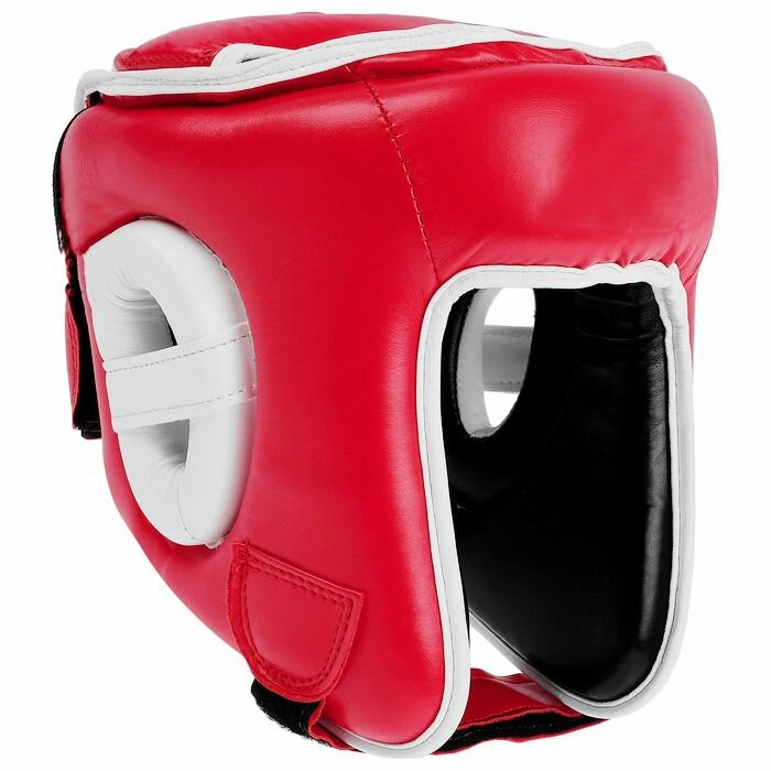 Шлем боксерский для бокса, единоборств. Красный, размер 1