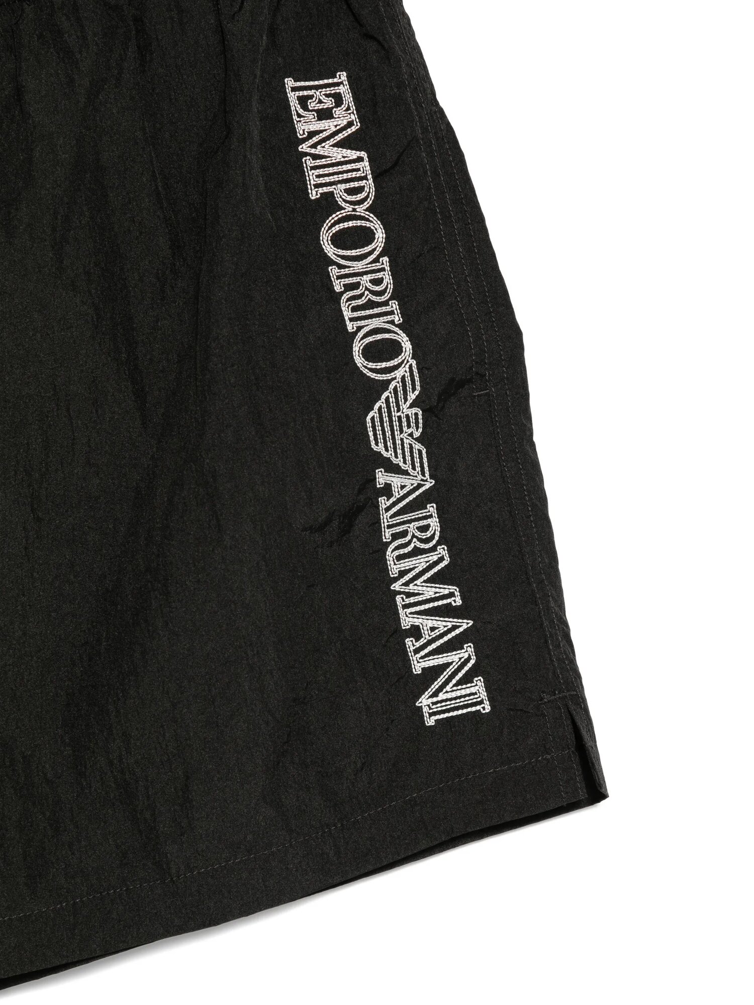 Шорты для плавания EMPORIO ARMANI Logo-embroidered drawstring swim shorts, размер S, черный — фото 1