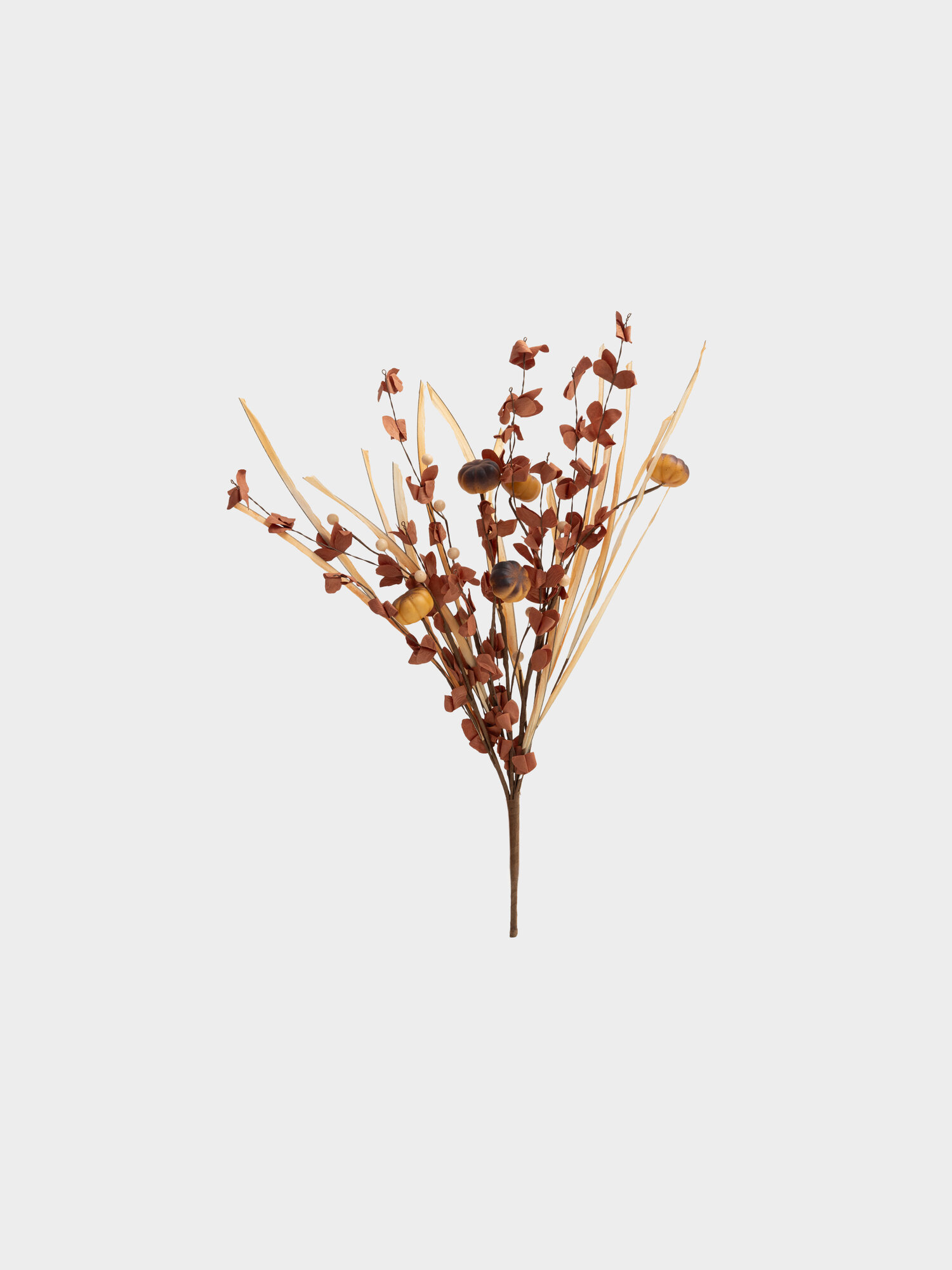 Ветка декоративная, 50 см, бумага/пенопласт, Осенние листья и тыквы, Meadow decor, Kuchenland