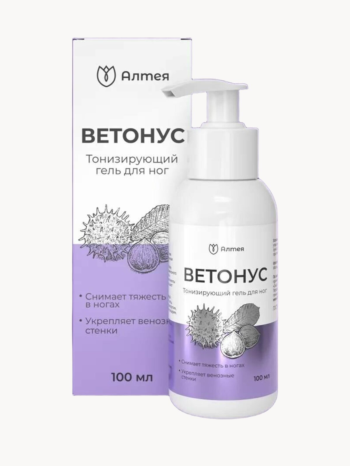 Крем от варикоза и отеков ног, гель для ног тонизирующий, конский каштан Ветонус, 100 мл