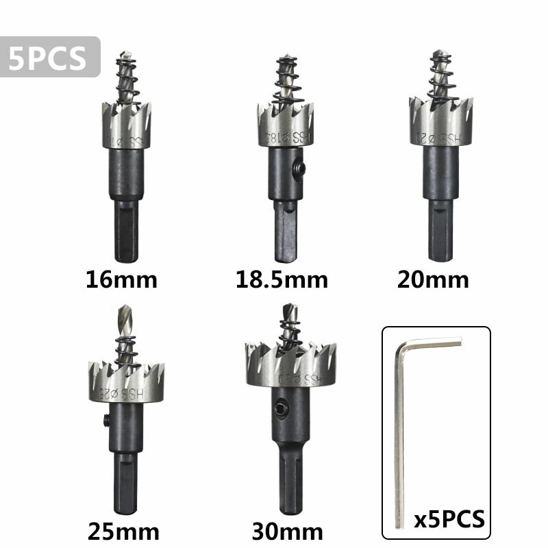 Набор коронок XCAN по металлу 16-30 мм, 5шт.