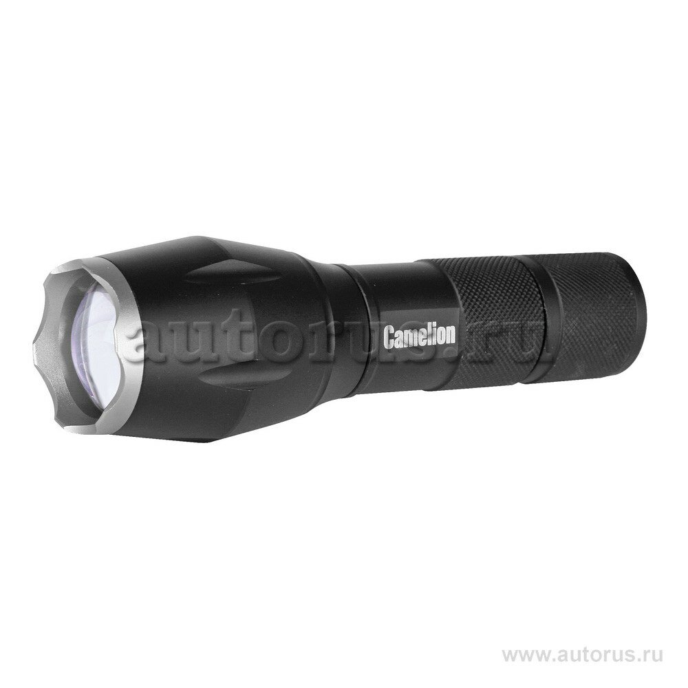 Фонарь черный, led xmlt6, zoom, 5 режимов 3xlr03 в комплекте, алюминии, блистер led5136 camelion 12971