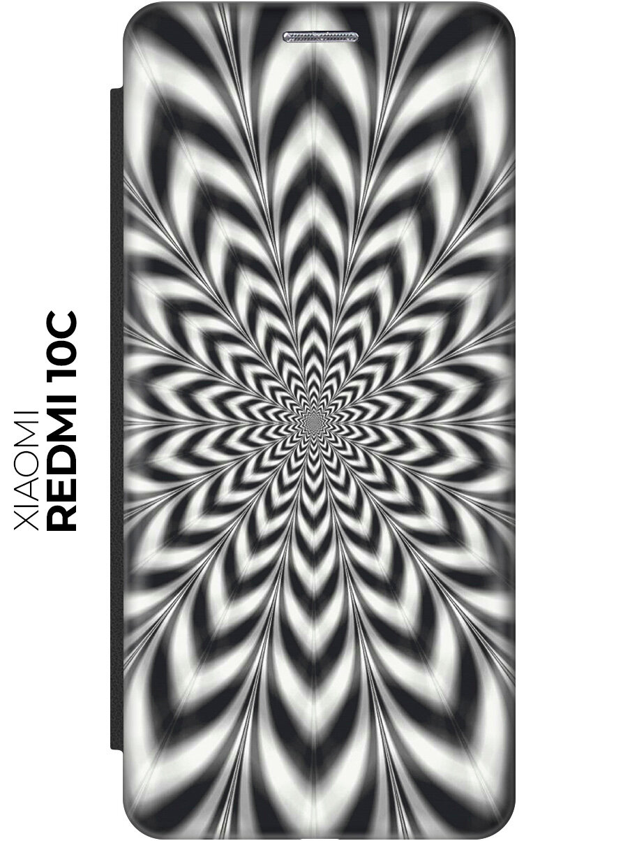 Чехол-книжка Черно-белая иллюзия на Xiaomi Redmi 10C / Сяоми Редми 10С черный