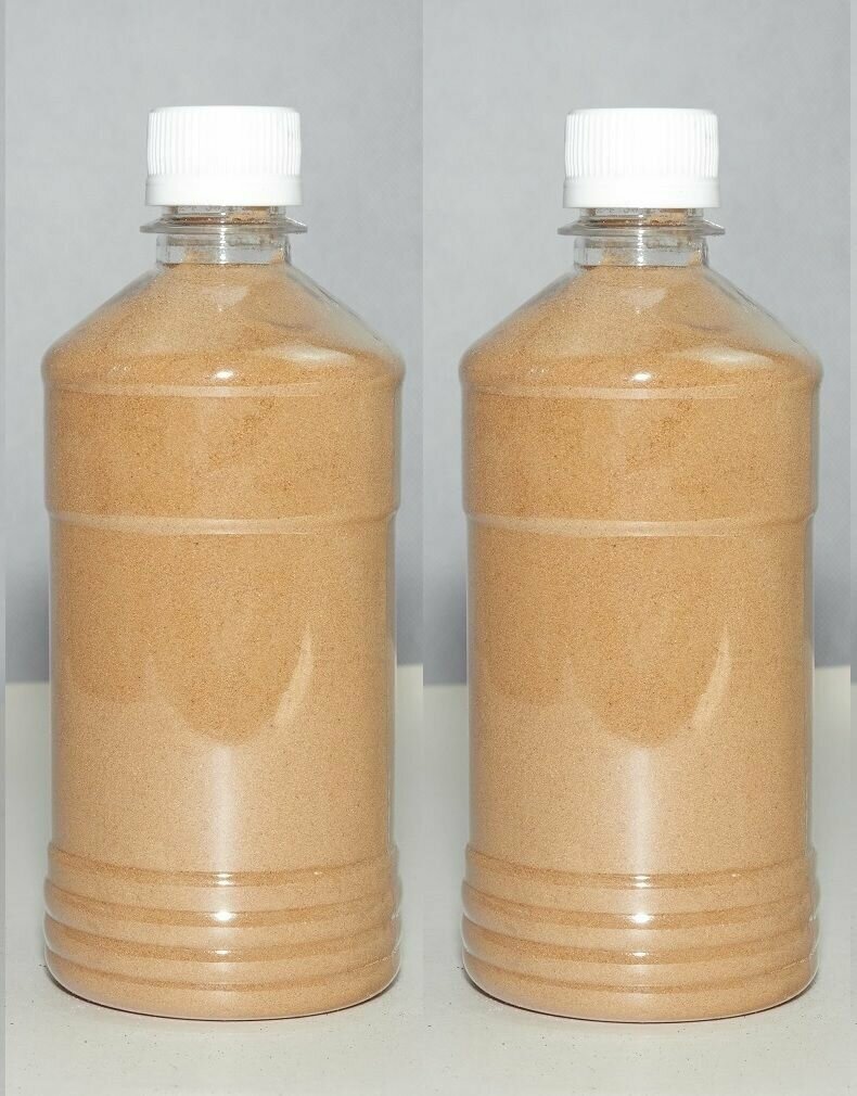 Бежевый кварцевый песок 1600 г (2шт по 800г) для декора и поделок, рисования и светового стола, флорариума (фр. 0,1-0,3)