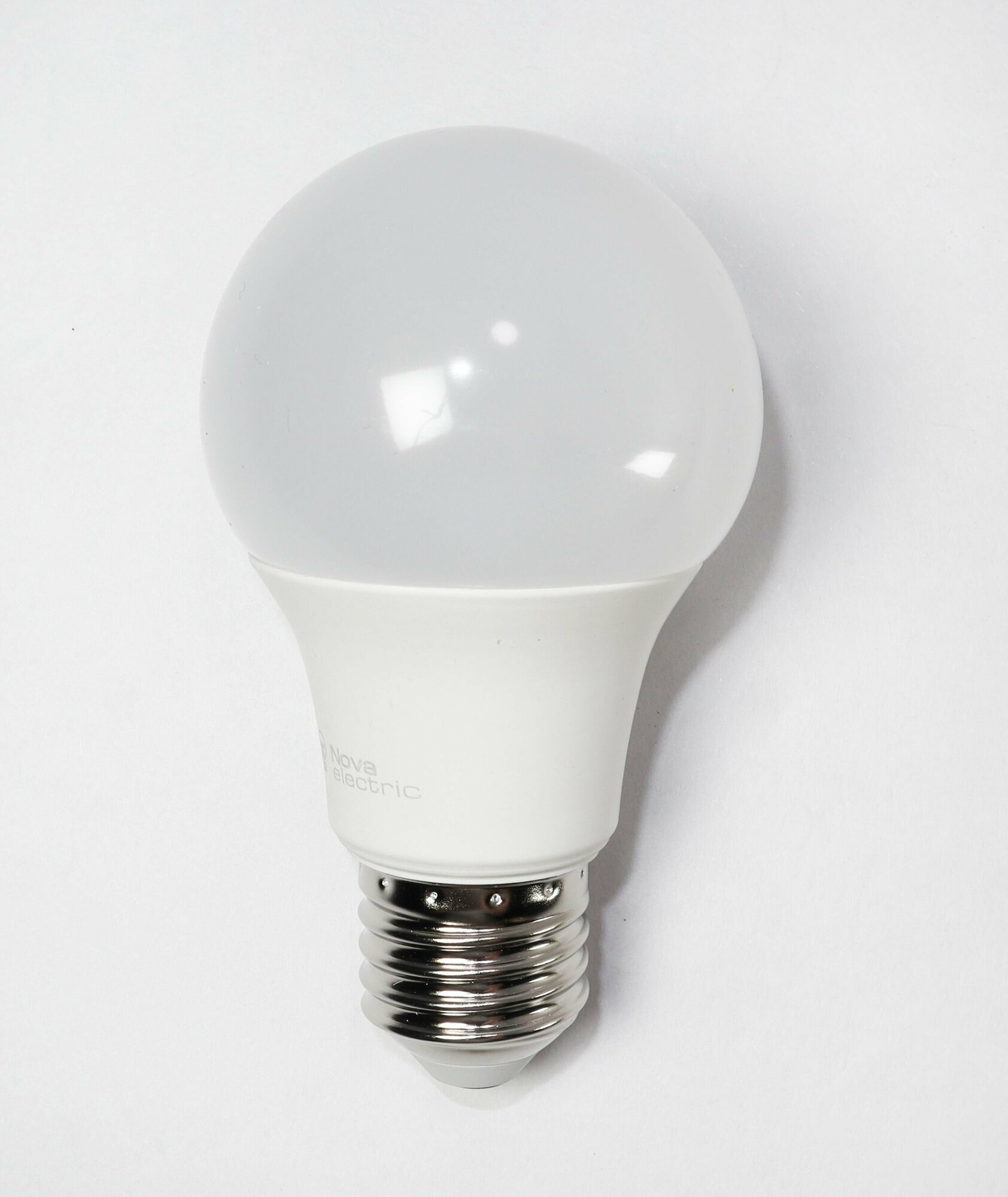 Лампа Nova Electric N-200054, светодиодная, 12 Вт, E27, 6400 К, матовая, груша