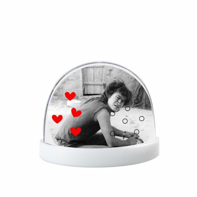 Водяной шар Кино, Виктор Цой №19, блестки-сердечки