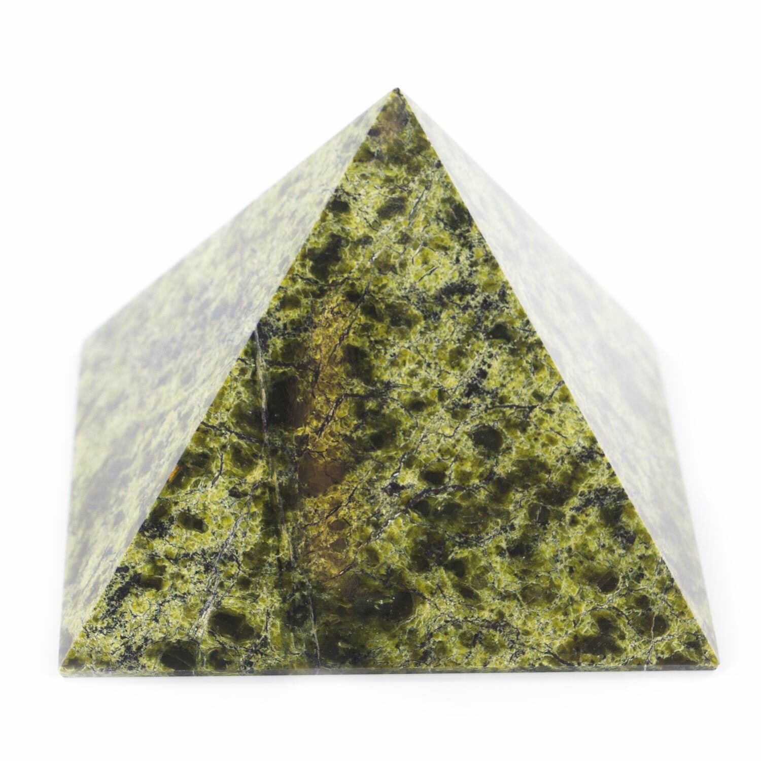 Пирамида из змеевика 10х10х7,5 см 121341