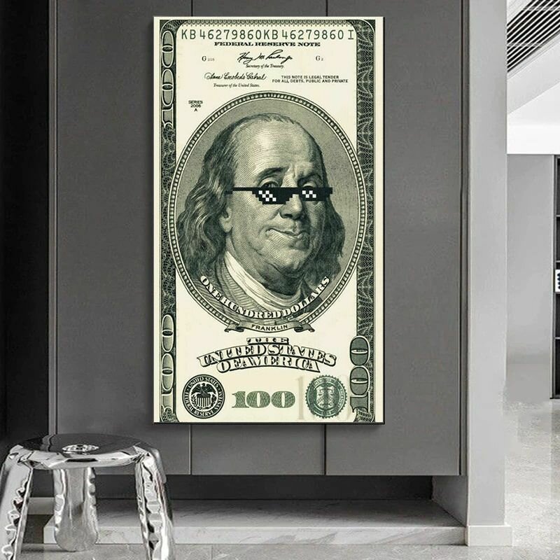 Картина на стену для интерьера от бренда Pechat Vip из категории Деньги-правят-миром 40х70 см.