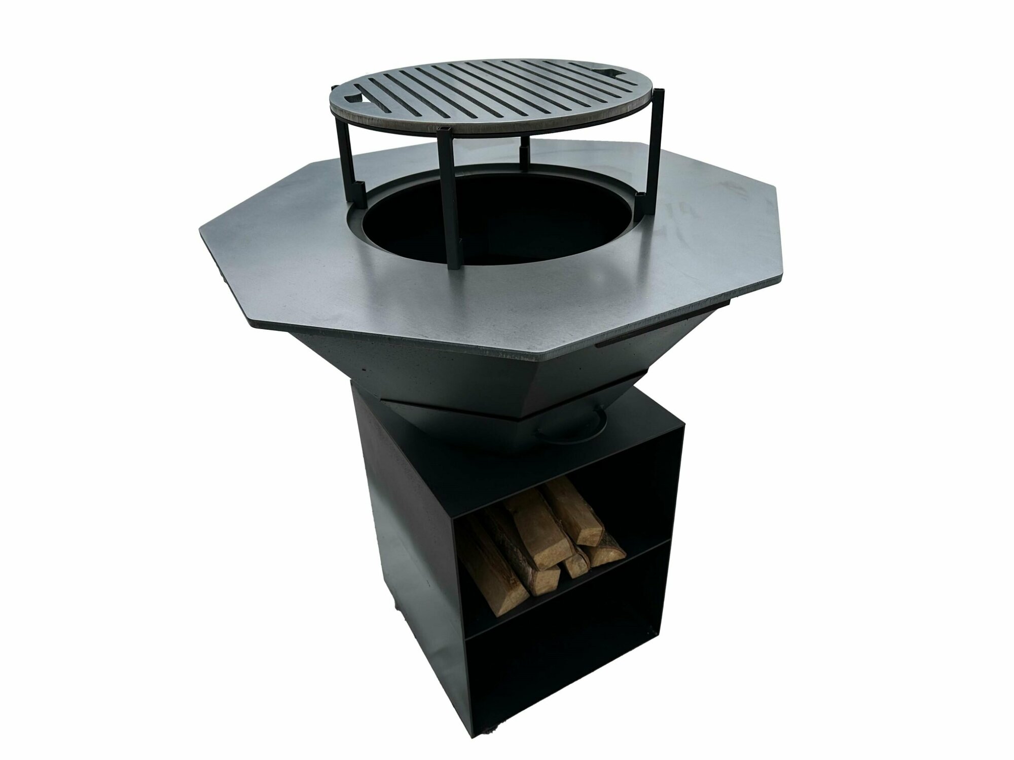 Очаг - мангал - гриль - дровница с подъемом