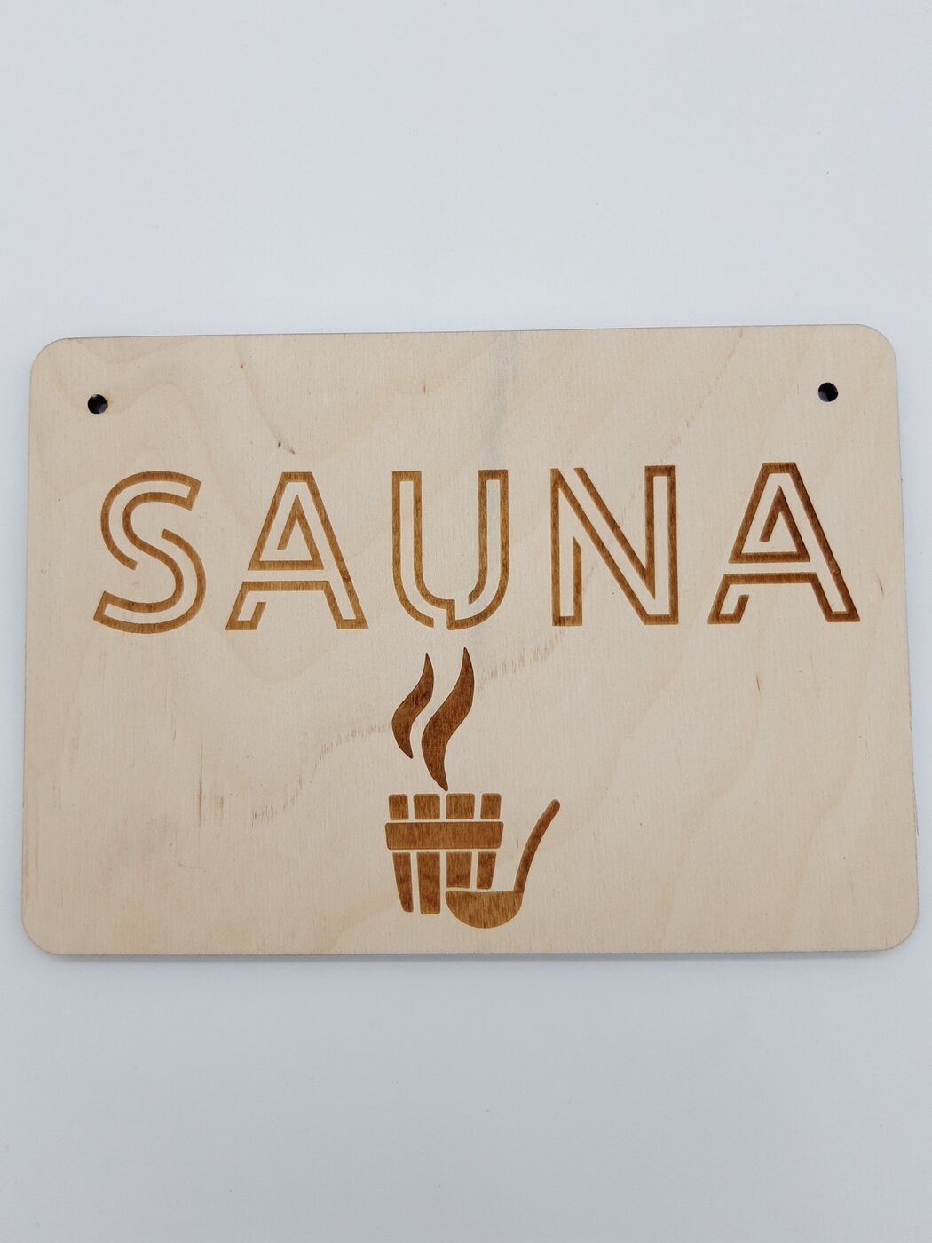 Табличка для бани RiForm "Sauna", формат А5 (21 х 14.8 см), березовая фанера 6 мм