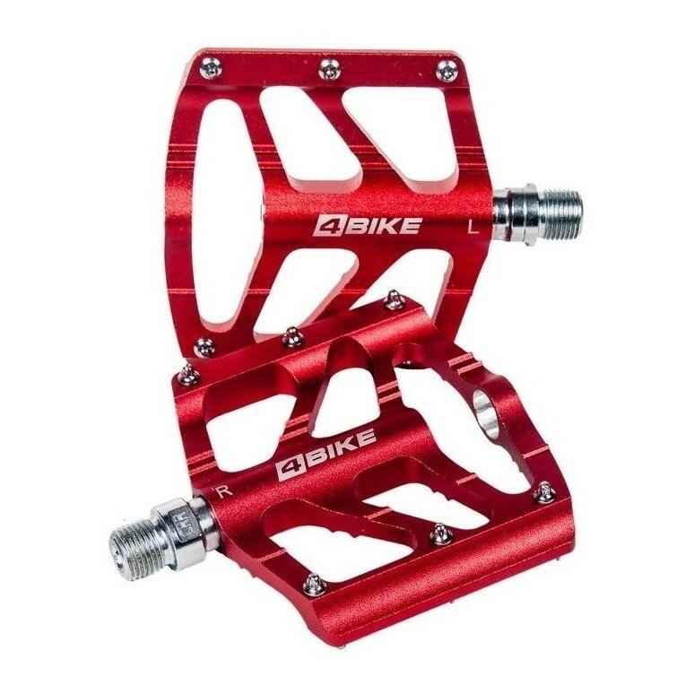 Педали 4BIKE M304RED, красные, 118х98х18 мм, промподшипники
