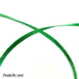 Атласная лента ATL-8087 зеленая 3 мм, цена за 30 м.