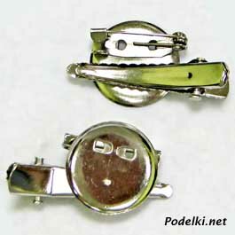 Фурнитура для бижутерии Фурнитура для бижутерии Основа для заколки и броши 0000904 серебряный цвет 39x23 мм, цена за 2 шт.