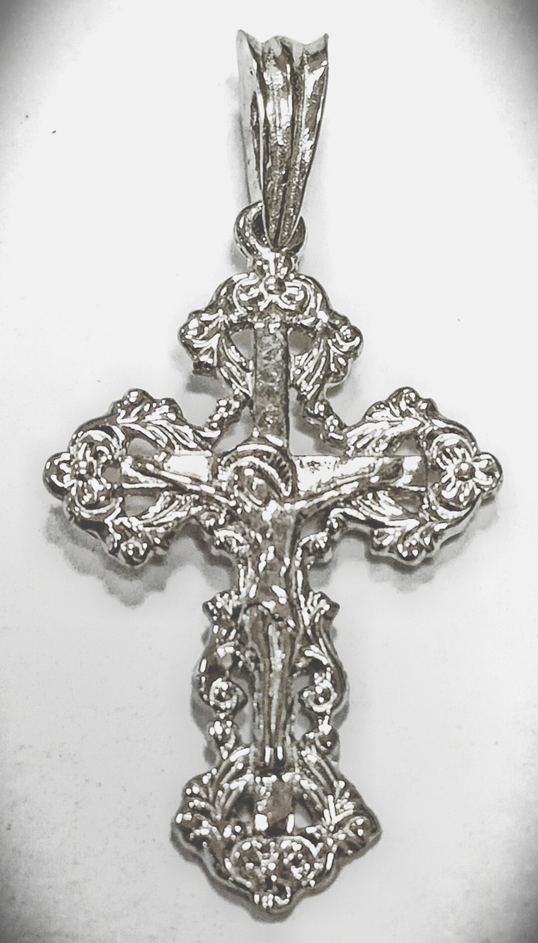 Крестик, серебро, 925 проба, родирование