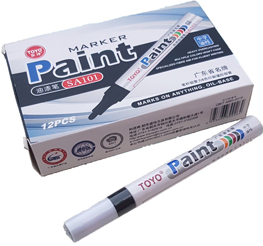 Маркер TOYO SA1012, черный - 2 шт.