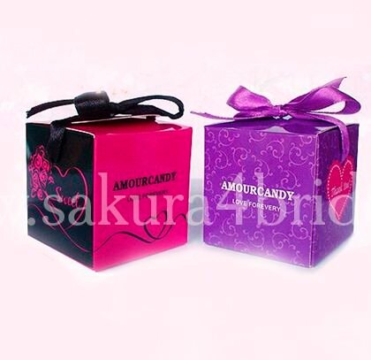 Бонбоньерки Sakura Amour Candy фиол. - Упаковка, 31 шт