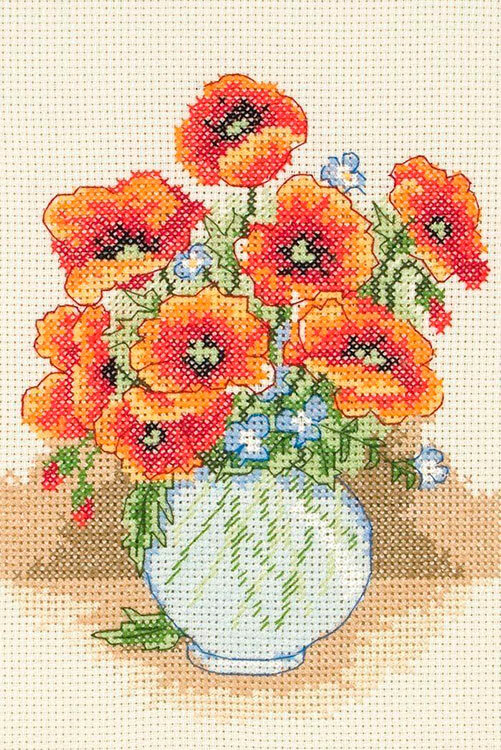Набор для вышивания Anchor Poppy Vase 23*16 см MEZ AK122